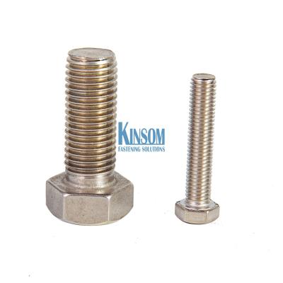 China stainless steel 304 316 hex full thread bolts machine thread kinsom fasteners for sale
