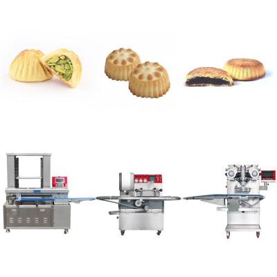 China Automatic Maamoul Mooncake Production Line Machine 120pcs/min 1.3kW with Schneider PLC Control System for sale