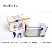 China Professional Manual Potato Spiral Cutter 430 Stainless Steel 25x12x14cm for Tornado Potatoes and Vegetable Snacks for sale