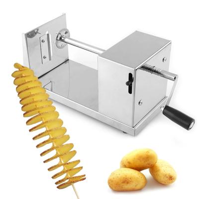 China Professional Manual Potato Spiral Cutter 430 Stainless Steel 25x12x14cm for Tornado Potatoes and Vegetable Snacks for sale