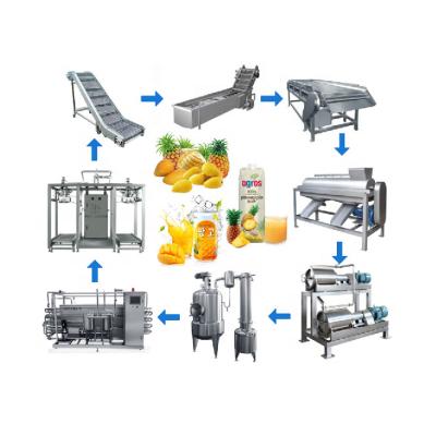China Fruit Pulp Juice Concentrate Beverage Making Machine Mango And Pineapple Fruit Juice Production Line for sale
