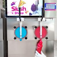 China 2-Flavor Slush Machine with LED Light 1800W Power 50-55L/H Capacity for Frozen Cocktails for sale