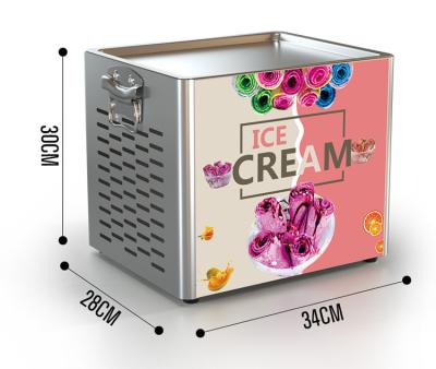 China Commercial Ice Roll Maker Stir Fried Ice Cream Machine 330W Stainless Steel Single Square Pan for sale