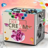 China Commercial Ice Roll Maker Stir Fried Ice Cream Machine 330W Stainless Steel Single Square Pan for sale