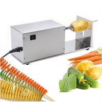 China Electric Spiral Potato Slicer 220V Stainless Steel Twisted Chip Cutter 4kg for sale