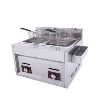China Commercial Double Tank Electric Fryer 2.5kW+2.5kW 220V 6L+6L Capacity for Chips Chicken for sale
