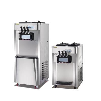 China Commercial Three Flavor Soft Serve Ice Cream Machine 16-38L/H 220V Stainless Steel for sale
