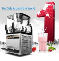 China 15+15L Commercial Slush Machine 220V 110V 500W LCD Touch Switch Dual Tank for sale