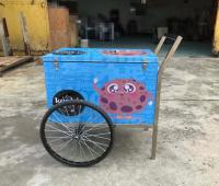 China 6 Flavors Small Italian Gelato Display Cart 84x60x79cm Stainless Steel for sale