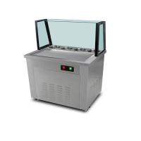 China Thai Square rolled ice cream maker Yogurt Maker Machine with Scraper for sale