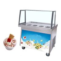 China Thai Square rolled ice cream maker Yogurt Maker Machine with Scraper for sale