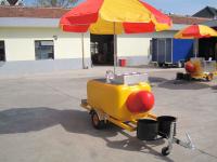 China Stainless Steel Hot Dog Cart with Grill and Deep Fryer 230x80x90cm for Street Vending for sale
