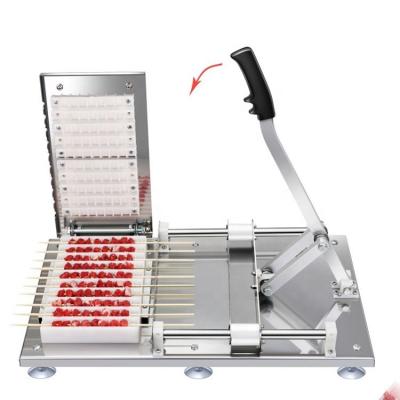 China Automatic Kebab Skewering Machine 10 Skewers per Cycle Stainless Steel BBQ Meat Skewer Maker for sale