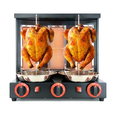 China Propane 3 Burner Gyro Machine Automatic Vertical Rotisserie Shawarma Kebab Doner Grill 20-30Lbs for sale