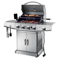 China 4-Burner Vertical Gas and Charcoal BBQ Grill with 640x440mm Cooking Area and Stainless Steel Construction for sale