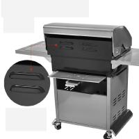 China 4-Burner Vertical Gas and Charcoal BBQ Grill with 640x440mm Cooking Area and Stainless Steel Construction for sale