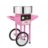 China 304 Stainless Steel Automatic Cotton Candy Machine with Cart - 1200W Power, 23KG Weight for Commercial Use for sale