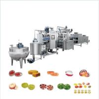 China 304 Flat Lollipop Making Machine / Candy Production Line 100-600kg/H for sale