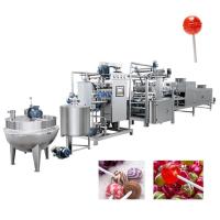 China 304 Flat Lollipop Making Machine / Candy Production Line 100-600kg/H for sale