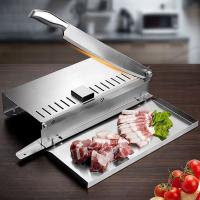 China Stainless Steel Frozen Meat Cutter Manual Bone Cutting Machine 21cm 27cm Blade for sale