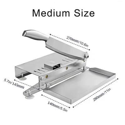 China Stainless Steel Frozen Meat Cutter Manual Bone Cutting Machine 21cm 27cm Blade for sale