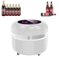 China 80L Round Smart Refrigerator Table with Bluetooth Speaker and Wireless Charging - 750mm Width, 30dB Noise for sale