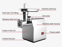China Commercial Meat Grinder 850W 120kg/h Stainless Steel Food Mincer for Frozen Meat Vegetables for sale