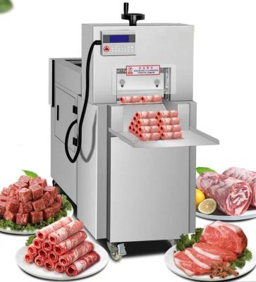 China Stainless Steel Frozen Meat Cutting Machine 3-50mm Thickness 50-60 Slices/Min for Beef Mutton Processing for sale