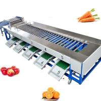 China Automatic Fruit Vegetable Processing Machine 220V Brush Roller Washer for Grading Sorting Fruit Weight Selecting for sale