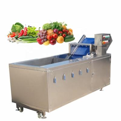 China Commercial Automatic Vegetable Washing Machine 800-1000kg/h Air Bubble Cleaning Conveyor 380V for sale