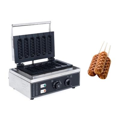China Commercial 6 Pcs Stick Corn Hotdog Waffle Maker 1550W 110V 220V Snack Machine for sale