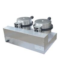China Commercial Waffle Ice Cream Cone Baker Double Head Waffle Machine Snack Pancake Cone Maker for sale