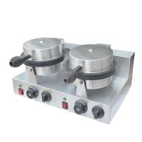 China Commercial Waffle Ice Cream Cone Baker Double Head Waffle Machine Snack Pancake Cone Maker for sale