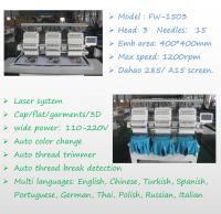 China 3 Head 10 Needle Embroidery Machine Flat Embroidery Monogram Sewing Machine for sale