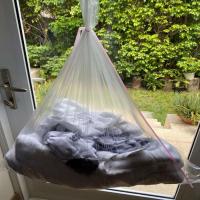 China Hot Water Soluble Laundry Bag- Clear, 20 - 25 Gallon Capacity, 26 inch x 33 inch for sale