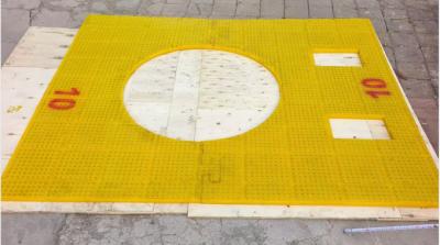 China Customized Rotary Table Anti-Slip Mat Size 2100X1600 MM Material PU Yellow Colour With Steel Nails for sale
