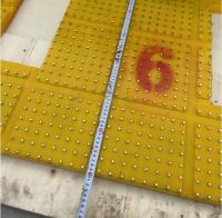 China Customized Rotary Table Anti-Slip Mat Size 2100X1600 MM Material PU Yellow Colour With Steel Nails for sale