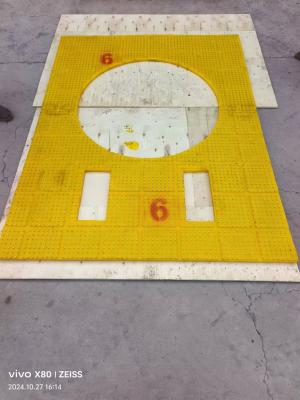 China 2200X1800 MM Rotary Table Anti-Slip Mat Material PU Yellow Colour With Steel Nails for sale