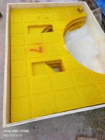 China 2200X1800 MM Rotary Table Anti-Slip Mat Material PU Yellow Colour With Steel Nails for sale