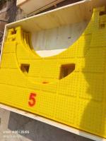 China 2200X1800 MM Rotary Table Anti-Slip Mat Material PU Yellow Colour With Steel Nails for sale