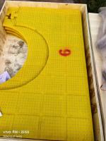 China 2200X1800 MM Rotary Table Anti-Slip Mat Material PU Yellow Colour With Steel Nails for sale