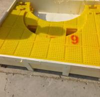 China 2200X1800 MM Rotary Table Anti-Slip Mat Material PU Yellow Colour With Steel Nails for sale
