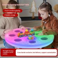 China Interactive LED Sensory Light Desk with Touch-Responsive Light and Eye Protection LED for Kids - Durable PE Plastic Study Table for sale