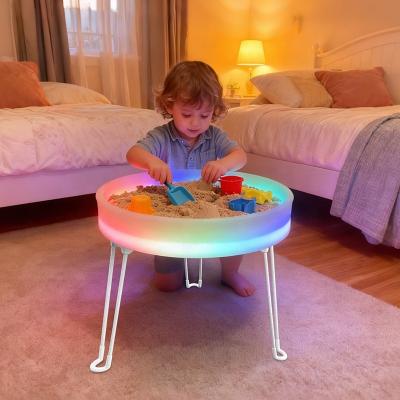 China Modern Kids' Furniture Sets LED Round Light Up Sensory Table For Kids Multicolor Nordic Smart Educational Toys Furniture For Living Room for sale