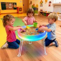 China Modern Kids' Furniture Sets LED Round Light Up Sensory Table For Kids Multicolor Nordic Smart Educational Toys Furniture For Living Room for sale