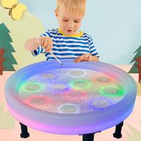 China Top Selling LED Children's Touch Table Products Living Room Kid's Table Multicolor Round PE Nordic Smart Furniture for sale