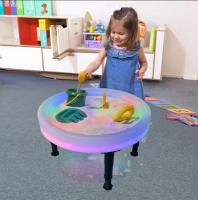 China Top Selling LED Children's Touch Table Products Living Room Kid's Table Multicolor Round PE Nordic Smart Furniture for sale