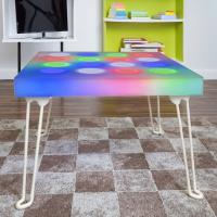 China RGB touch activated light table for kids and parties, square table with 16 glowing touch sensors, foldable legs, USB rechargeable, multicolor LED effects for sale