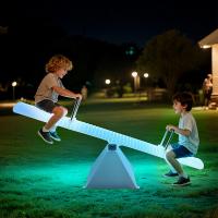 China Eco-Friendly Double Hanging Sensory Swing Chair with 16 RGB LED for Indoor and Outdoor Play for sale