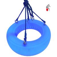 China RGB LED Tire Swing Waterproof Color Changing Garden Swing With Remote Control Plastic Kids Toy Swing Set Tyre Shape Patio for sale